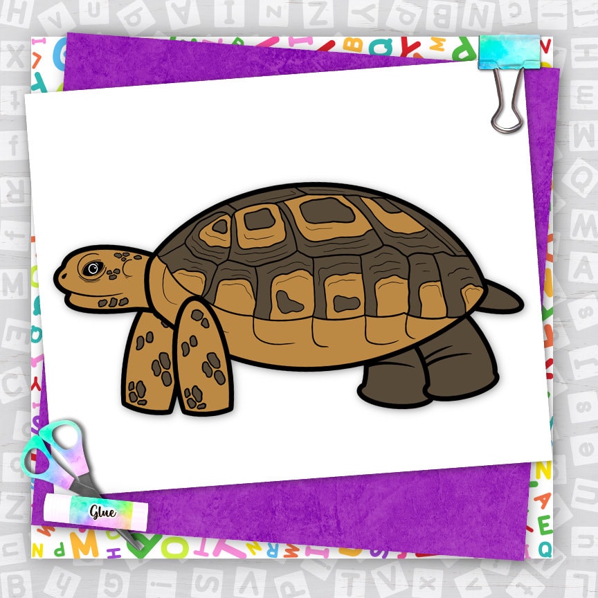 Tortoise Craft, Kids Printable Craft Template, Summer, Desert, State ...