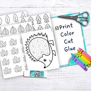 Hedgehog Kids Printable Craft Template, Kids Fall/autumn Craft ...