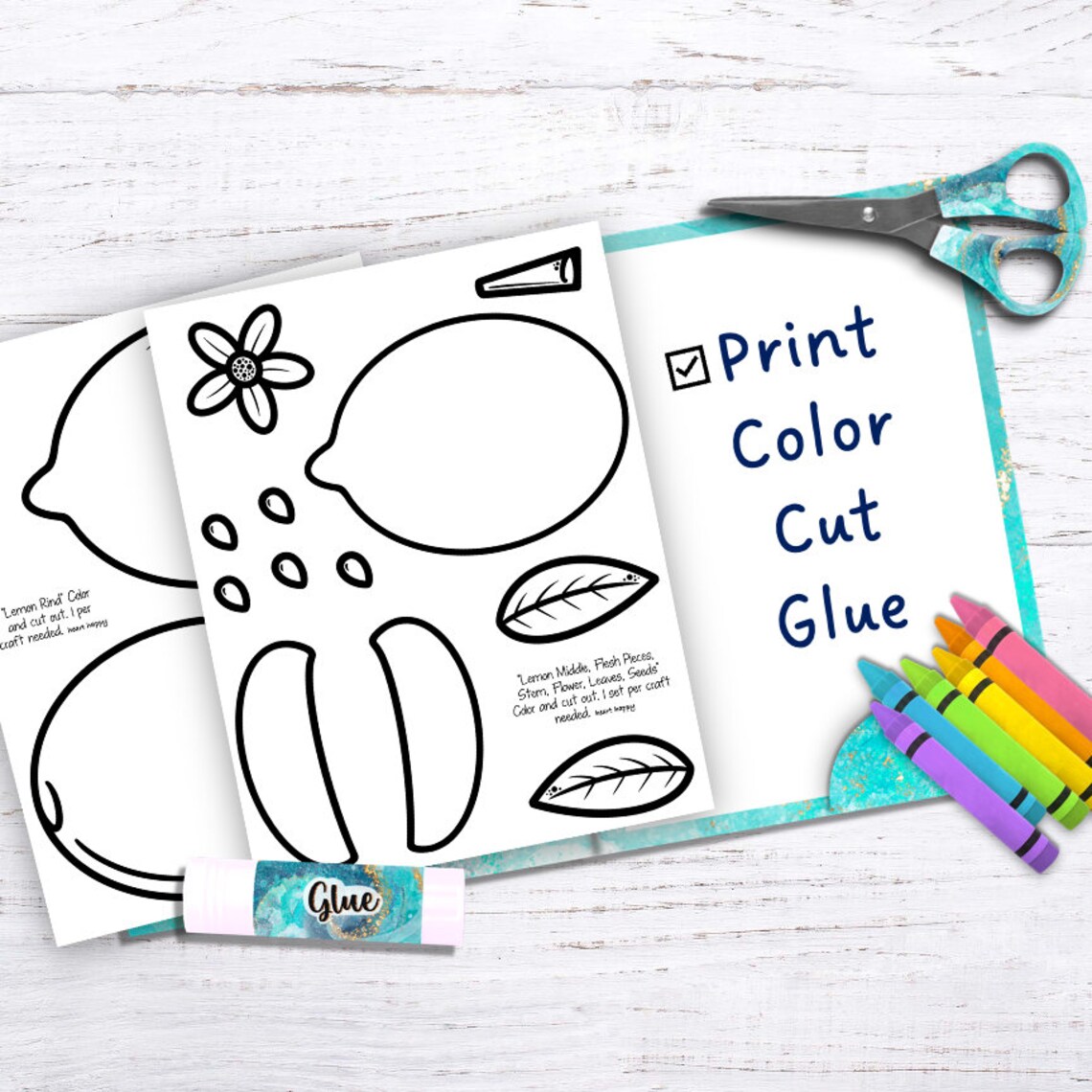 Lemon Craft, Kids Printable Craft Template, Fruit Craft, Letter L ...