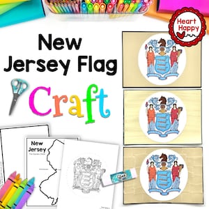 New Jersey Flag Craft, Kids Printable Craft Template, New Jersey State ...