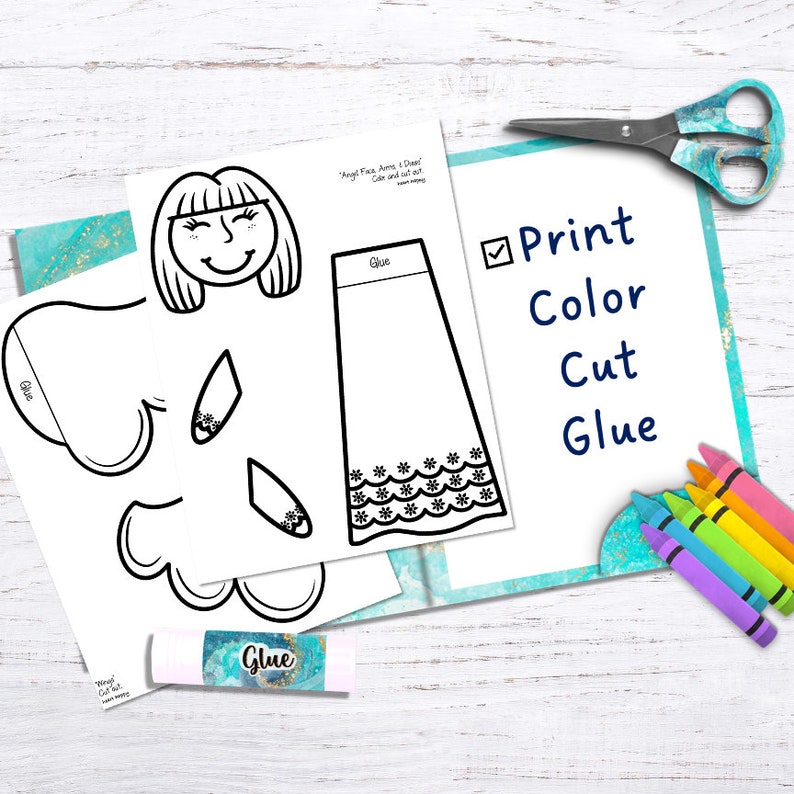 Angel Kids Printable Craft Template, Kids Religious Craft, Sunday ...