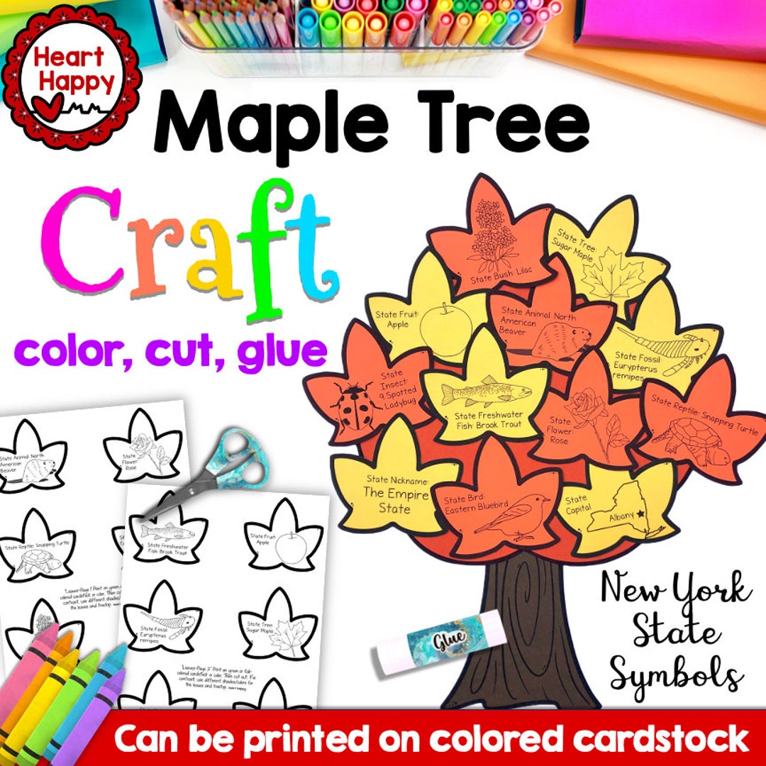 New York State Symbols, Sugar Maple Tree, Kids Printable Craft Template ...