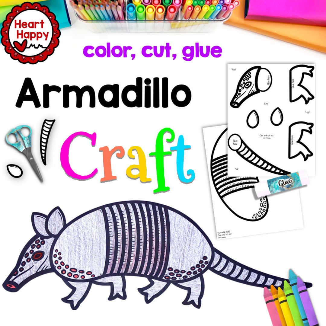 Armadillo Craft, Kids Printable Craft Template, Animal Craft, Texas State Symbols, Homeschool ...