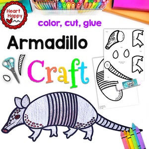 Armadillo Craft, Kids Printable Craft Template, Animal Craft, Texas ...