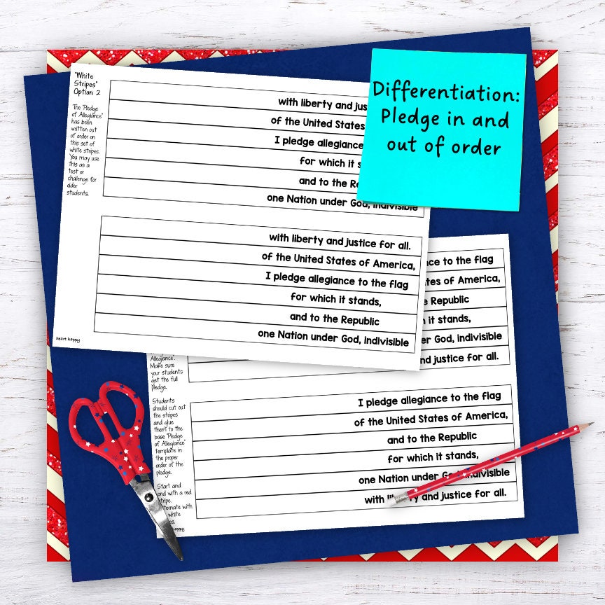 American Flag Craft, Kids Printable Craft Template, Pledge of ...