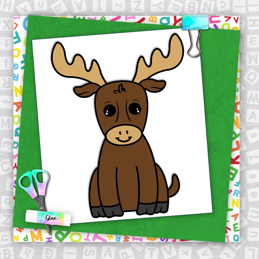 Moose Craft, Printable Kids Craft Template, Forest Animals, Woodland ...
