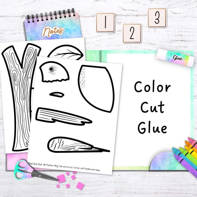 Mountain Bluebird Craft, Kids Printable Craft Template, Nevada & Idaho ...