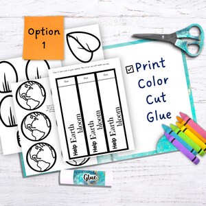 Earth Day Flower Craft, Kids Printable Craft Template, Spring Craft ...