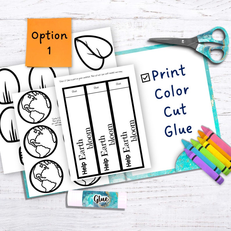 Earth Day Flower Craft, Kids Printable Craft Template, Spring Craft ...