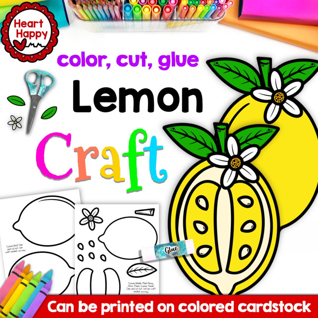 Lemon Craft, Kids Printable Craft Template, Fruit Craft, Letter L ...