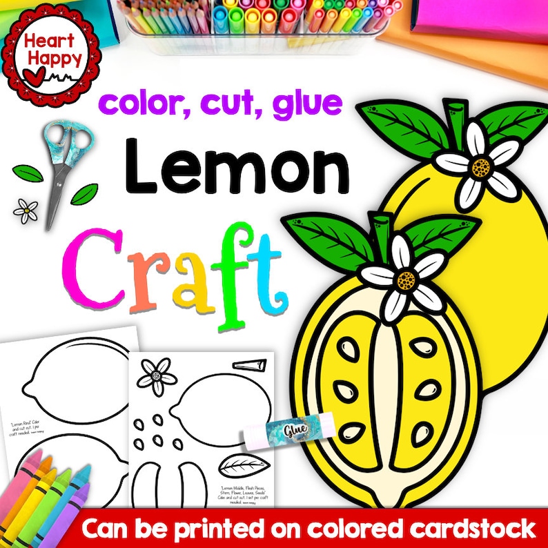 Lemon Craft, Kids Printable Craft Template, Fruit Craft, Letter L ...