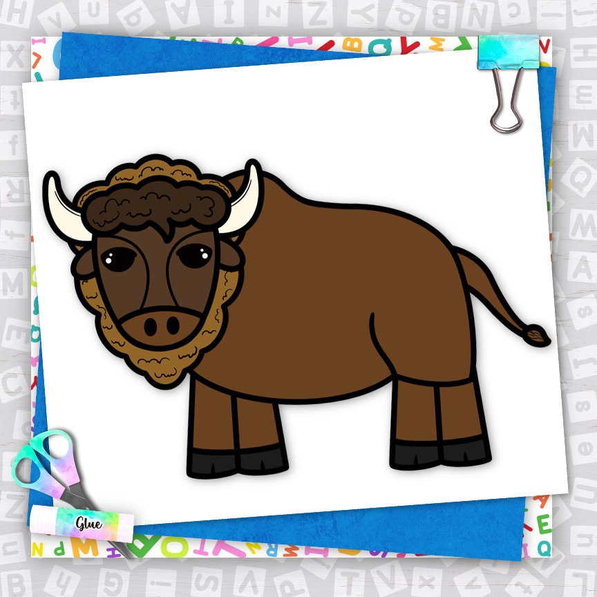 Bison Craft, Buffalo Craft, Kids Printable Craft Template, Animal Craft ...
