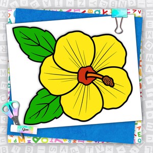 Hibiscus Flower Craft, Kids Printable Craft Template, Summer, Hawaii ...