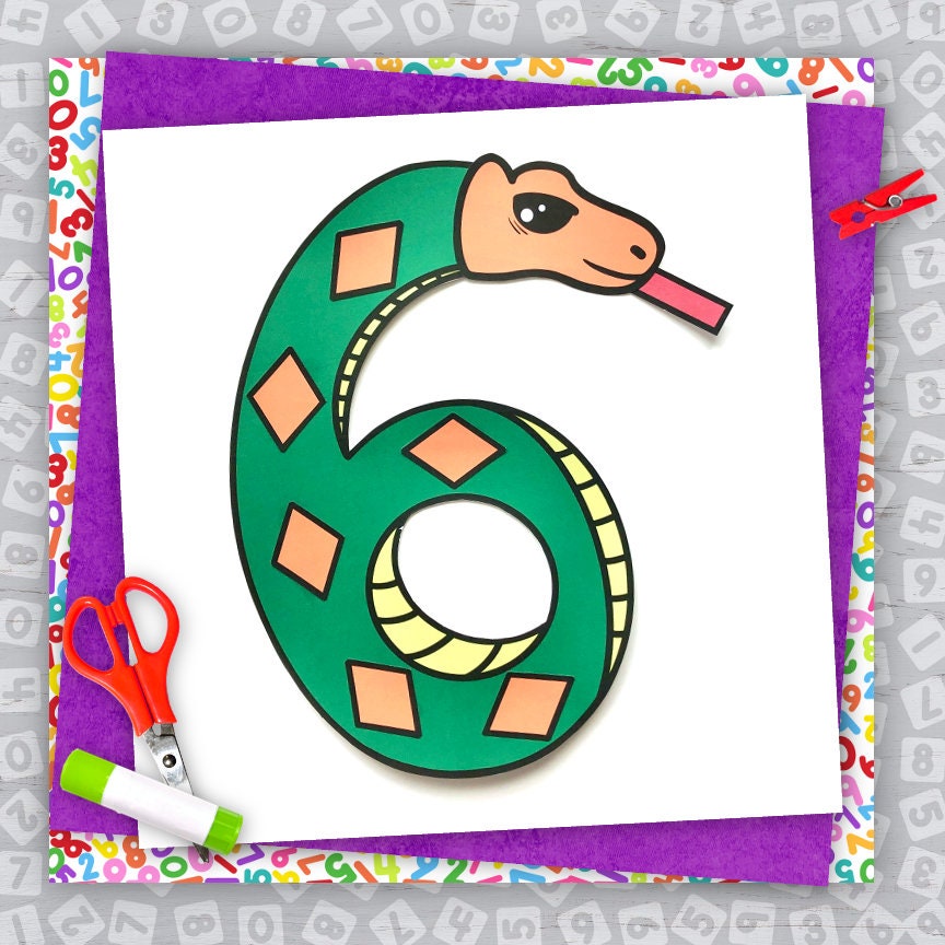 Number Six Craft, Kids Printable Craft Template, Number Recognition ...