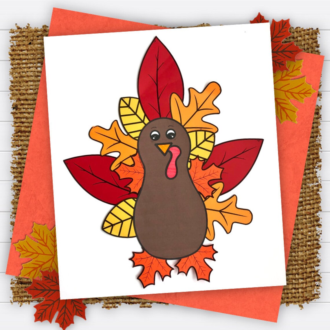 Fall Turkey Leaf Printable Kids Craft Template, Kids Fall/autumn Craft ...