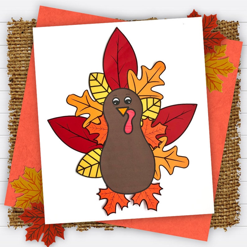 Fall Turkey Leaf Printable Kids Craft Template, Kids Fall/autumn Craft ...