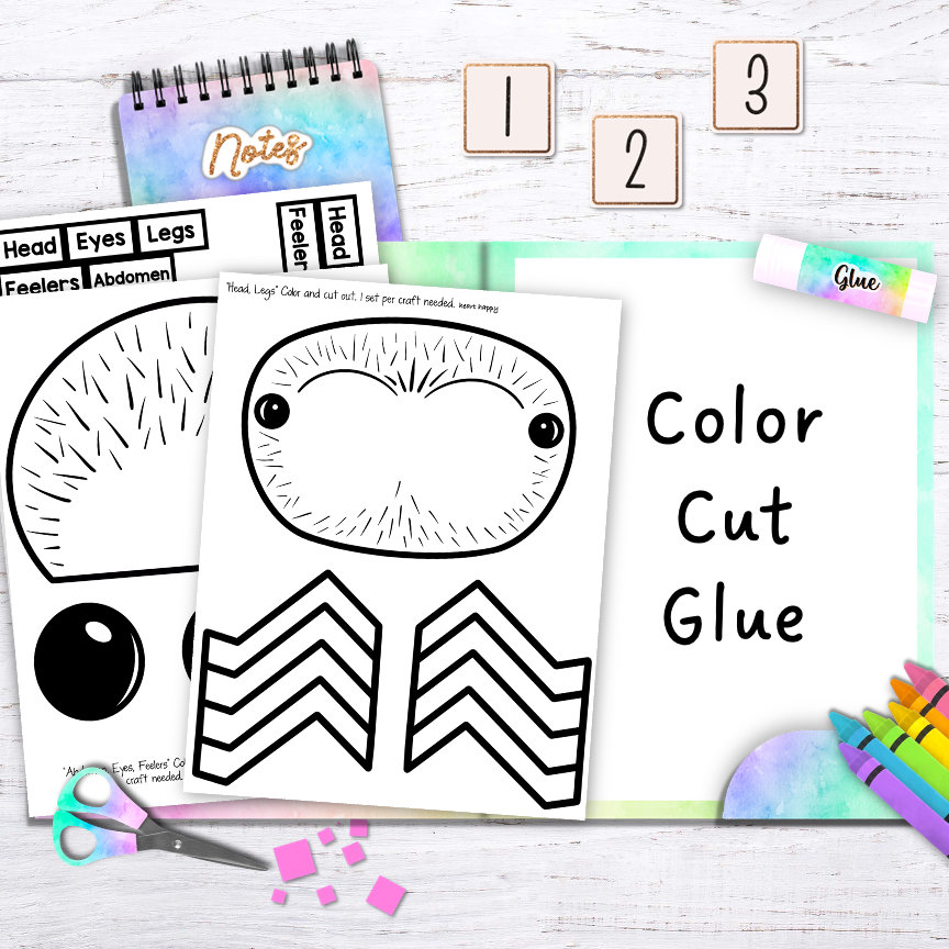 Spider Labeling Craft, Kids Printable Craft Template, Fall Craft ...