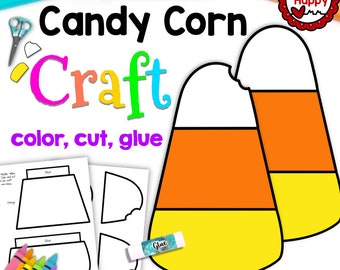 Haunted House, Candy Corn Kids Printable Craft Template, Halloween ...