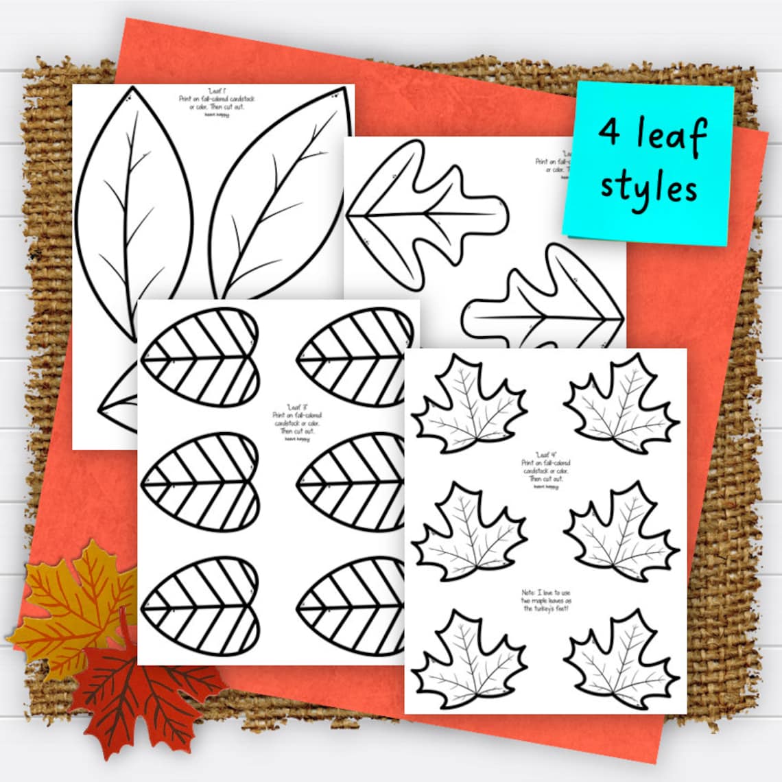Fall Turkey Leaf Printable Kids Craft Template, Kids Fall/autumn Craft ...