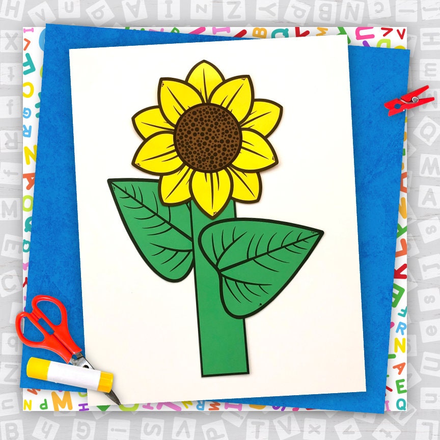 Sunflower Craft, Printable Kids Template, Garden Craft, Flower Craft ...