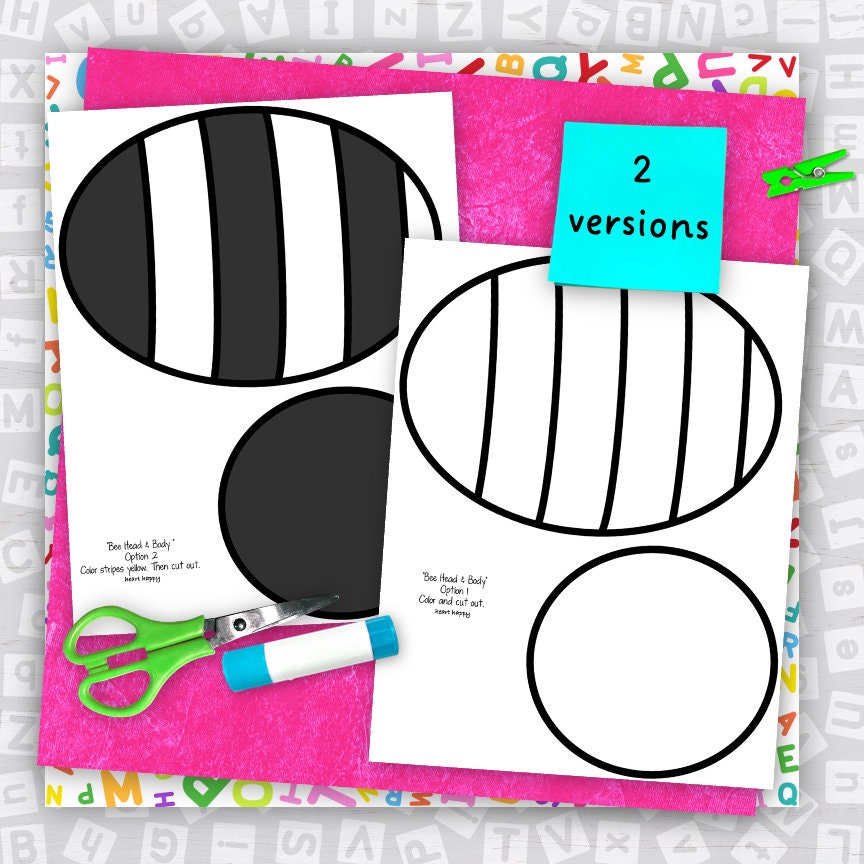 Printable Kids Bee Craft Template, Bug Craft, Insect Craft, Spring ...