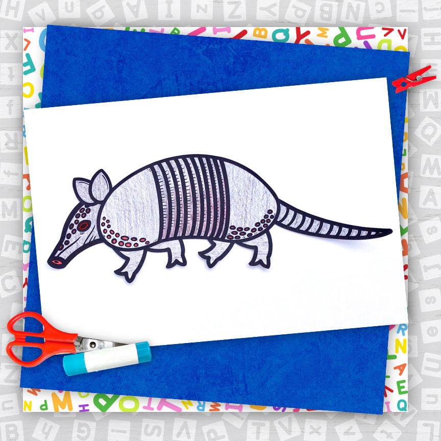 Armadillo Craft, Kids Printable Craft Template, Animal Craft, Texas ...