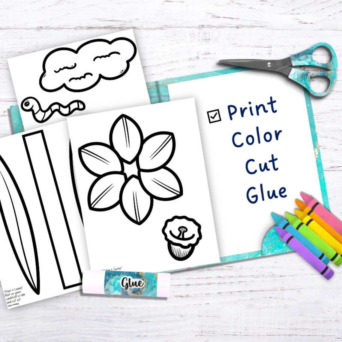 Printable Kids Daffodil Craft Template, Garden Craft, Flower Craft ...