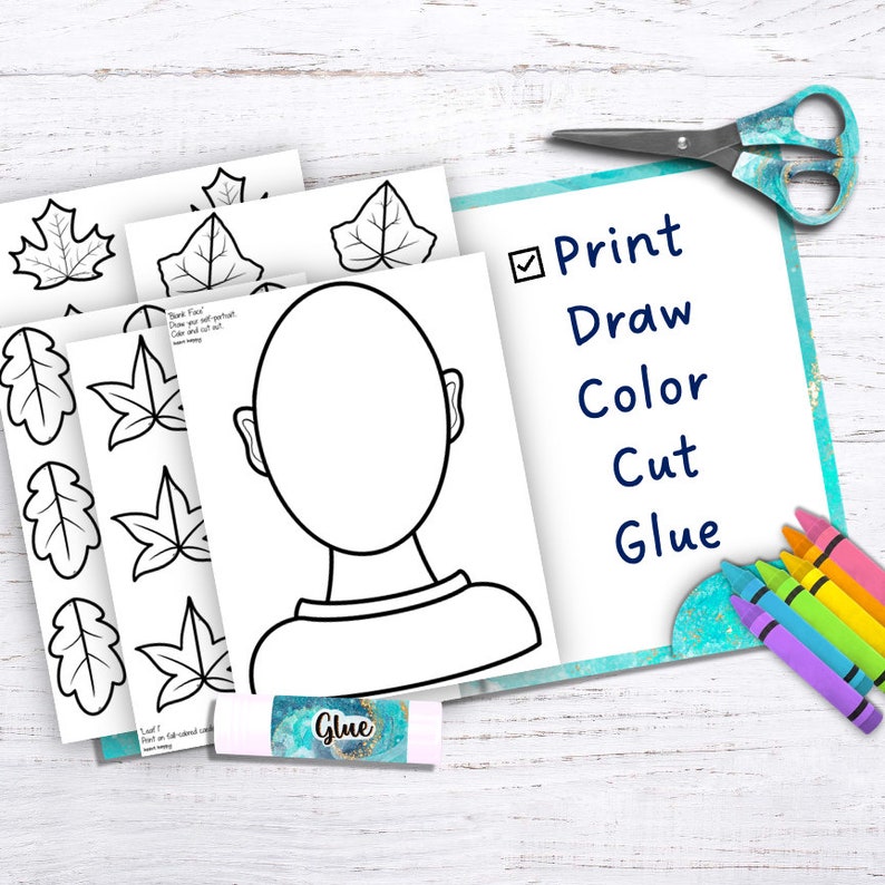 Fall Self Portrait Leaf Crown Kids Printable Craft Template ...