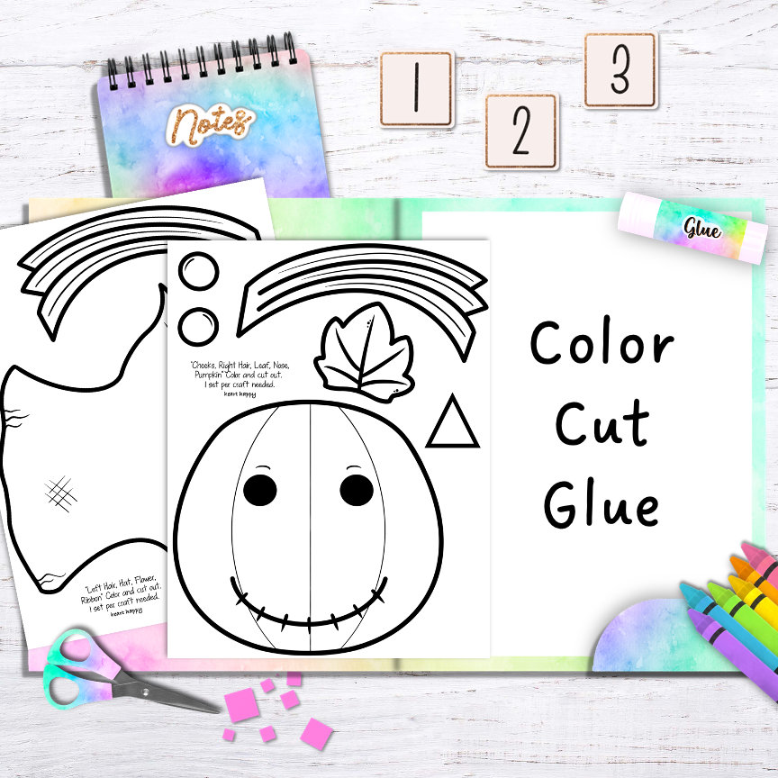 Pumpkin Scarecrow Kids Printable Craft Template, Fall/autumn Craft ...