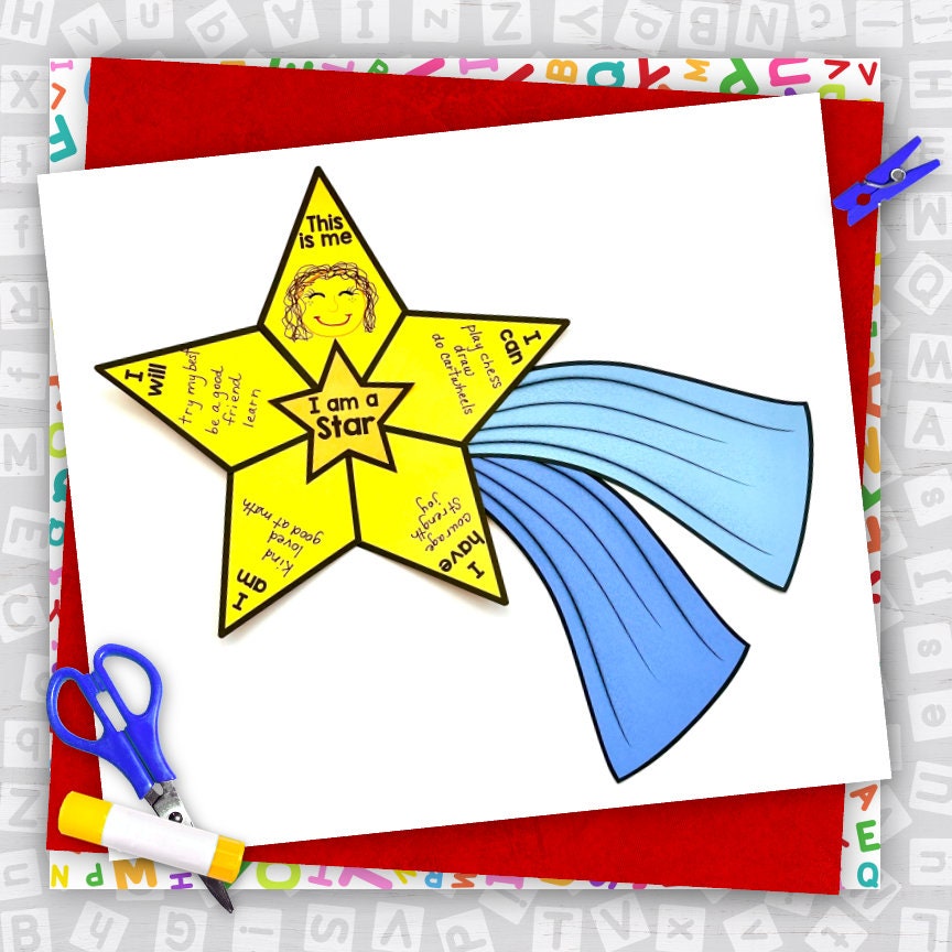 Self Affirmation, I Am a Star Kids Printable Craft Template, Growth ...