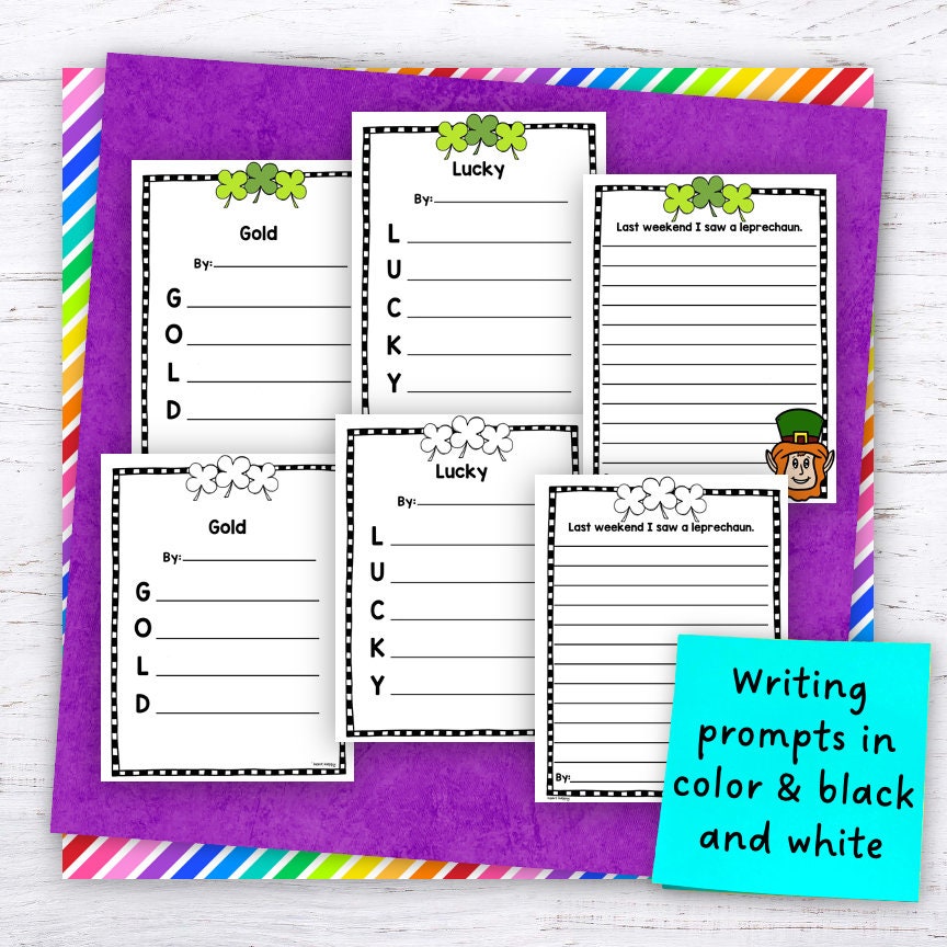 St Patricks Day Kids Printable Craft Template, Wreath Craft, Acrostic ...