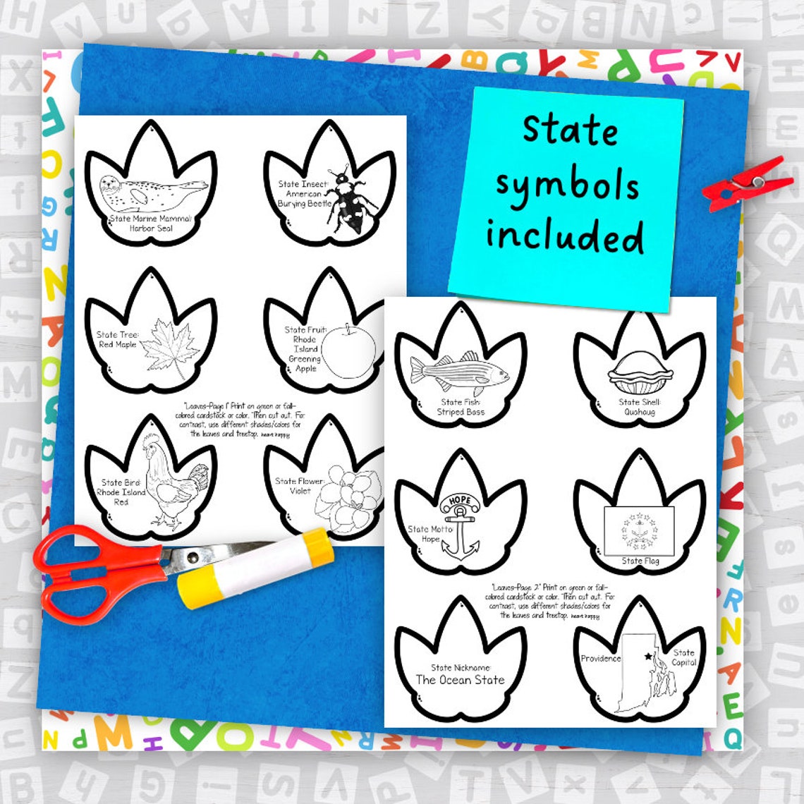 Rhode Island State Symbols, Sugar Maple Tree, Kids Printable Craft ...