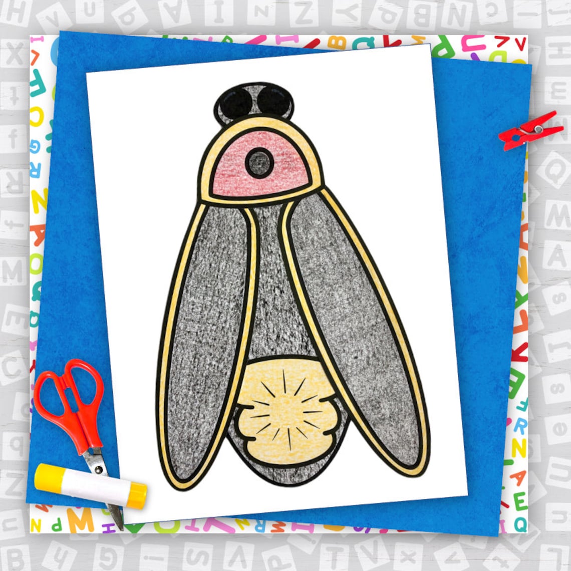 Printable Kids Firefly Craft Template, Insect Craft, Bug Craft, Spring ...