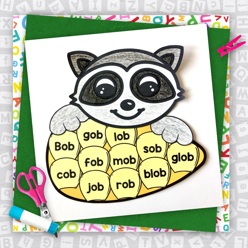 Bob's OB on the Cob,short O Craft,ob Word Family Craft,printable Kids ...