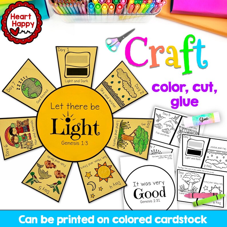 Religious Kids Printable Craft Template, Creation, Sunday School, VBS ...