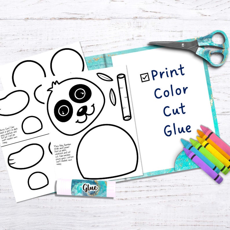 Panda Bear Craft, Kids Printable Craft Template, Zoo Animal Craft ...