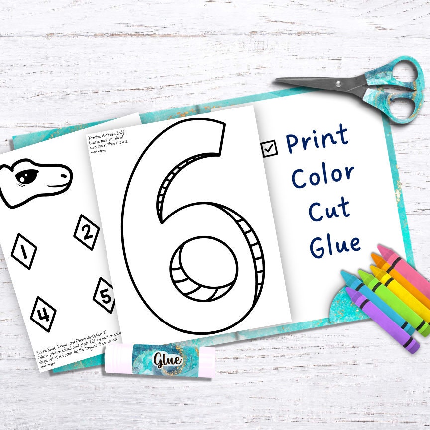 Number Six Craft, Kids Printable Craft Template, Number Recognition ... Number Six Craft, Kids Printable Craft Template, Number Recognition ...