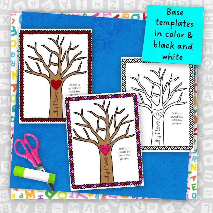 Self Affirmation I Love Me Tree Kids Printable Kids Craft Template ...
