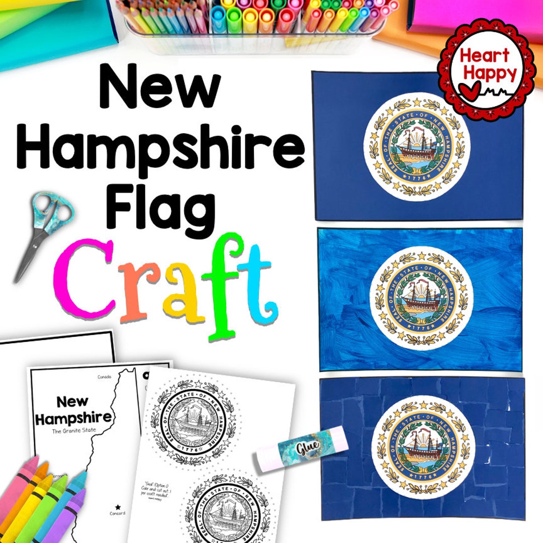 New Hampshire Flag Craft, Kids Printable Craft Template, New Hampshire ...