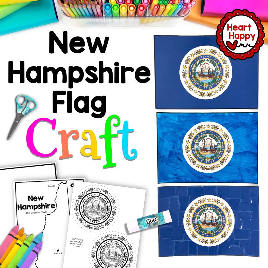 New Hampshire Flag Craft, Kids Printable Craft Template, New Hampshire ...