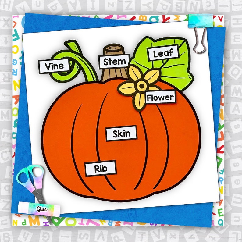 Pumpkin Labeling Craft, Kids Printable Craft Template, Fall Craft ...
