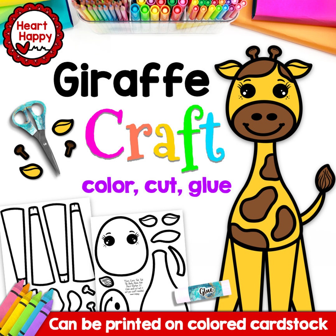 Giraffe Craft, Kids Printable Craft Template, Zoo Animal Craft, Letter ...