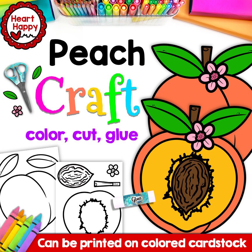 Peach Craft|kidsprintable Craft Template|fruit Craft|georgia & S ...