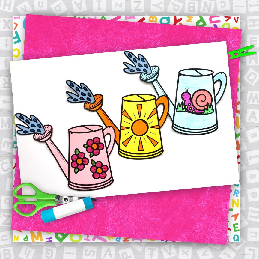 Spring Kids Printable Craft Template, Watering Can, Garden Crafts ...