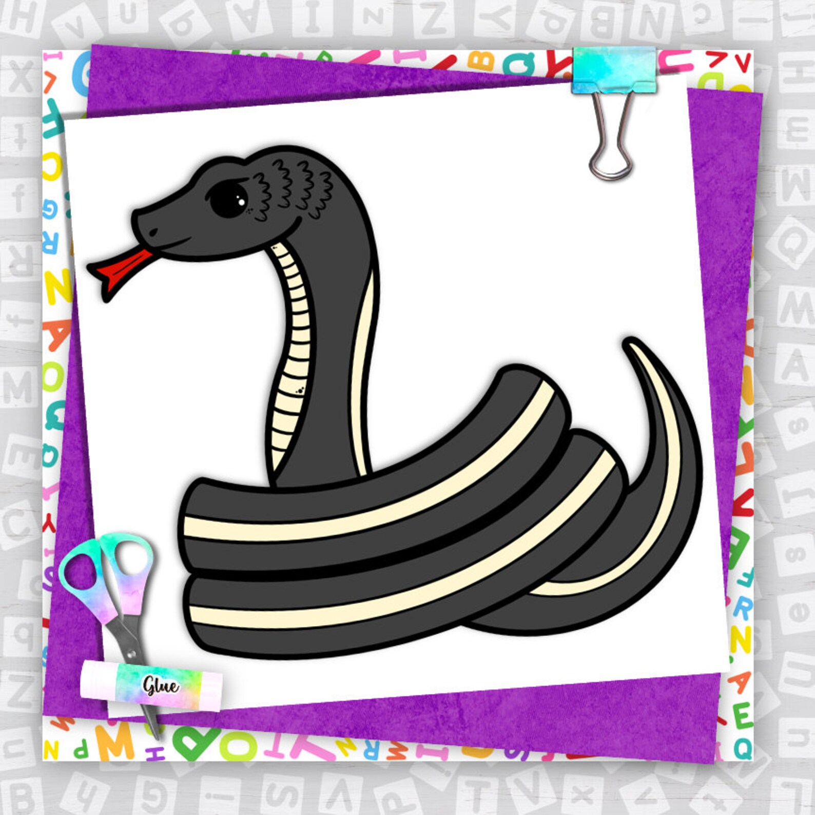 Snake Craft, Kids Printable Craft Template, Letter S, Homeschool ...