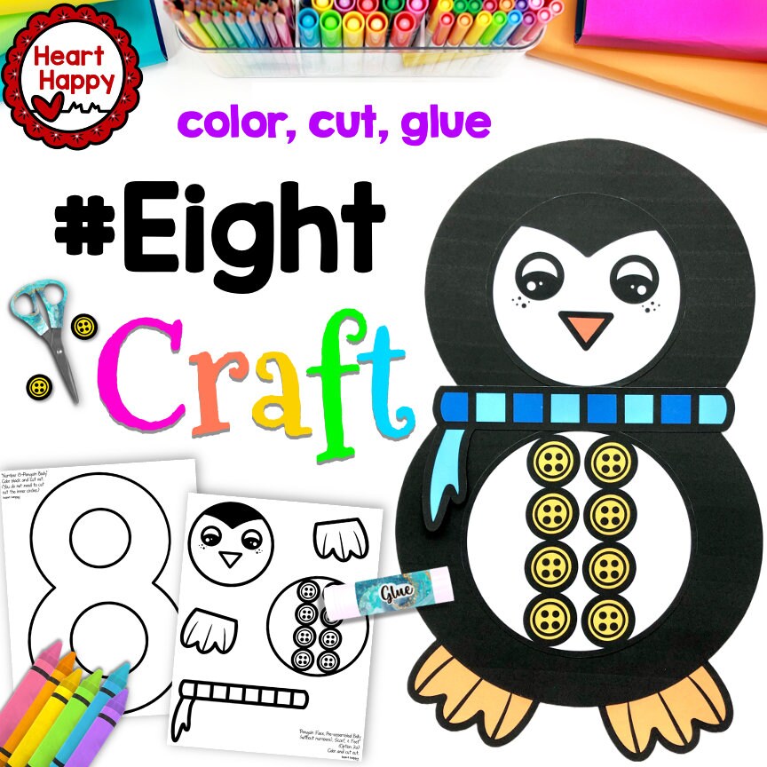Number Eight Craft, Kids Printable Craft Template, Number Recognition ...
