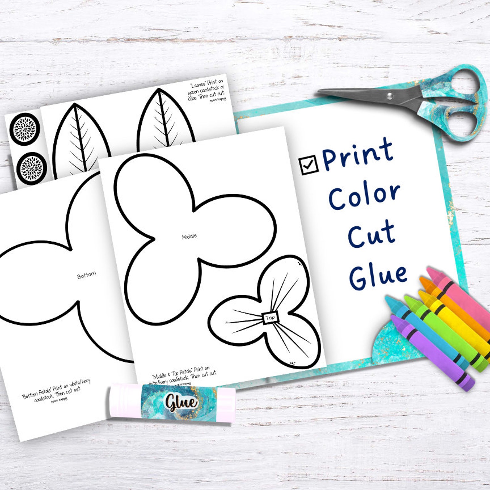 Printable Kids Magnolia Craft Template, Garden Craft, Flower Craft ...