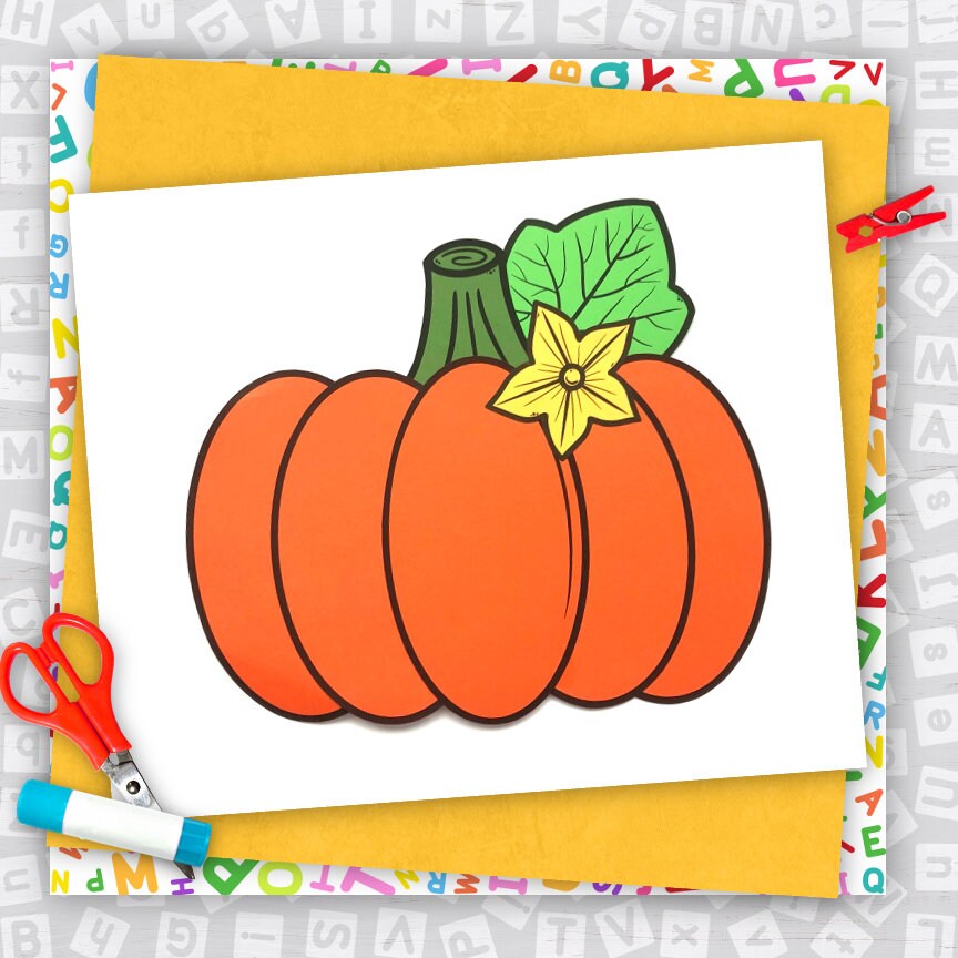 Pumpkin Kids Printable Craft Template, Kids Fall/autumn Craft ...
