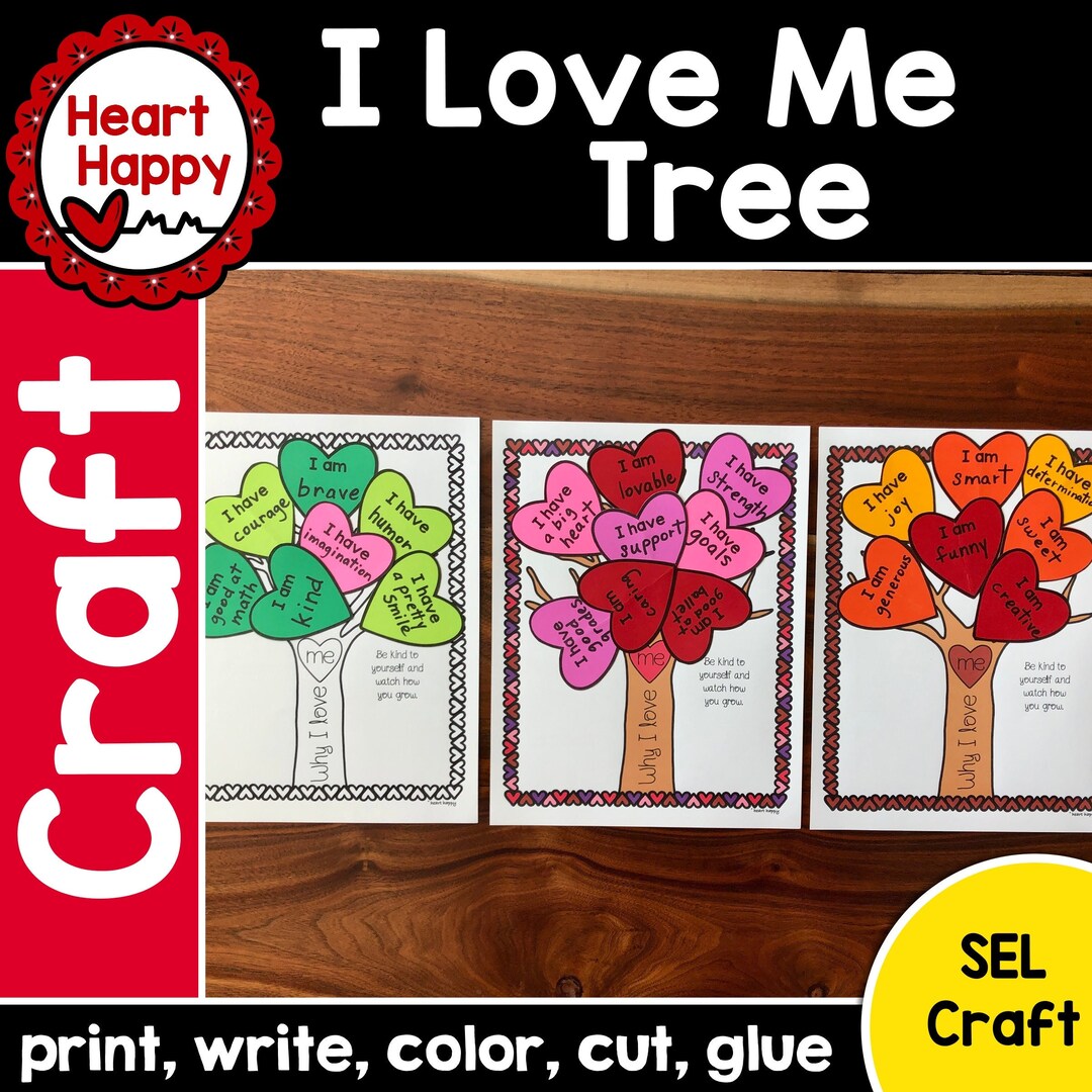 Self Affirmation I Love Me Tree Kids Printable Kids Craft - Etsy