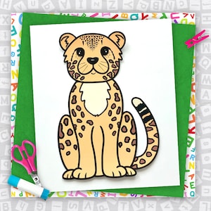 Cheetah Kids Printable Craft Template, Zoo Animals Craft, Paper Crafts ...